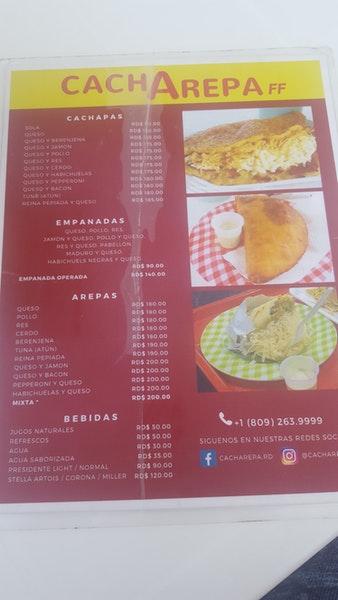 Carta del restaurante CachArepa, Santo Domingo, Av. Winston Churchill 202