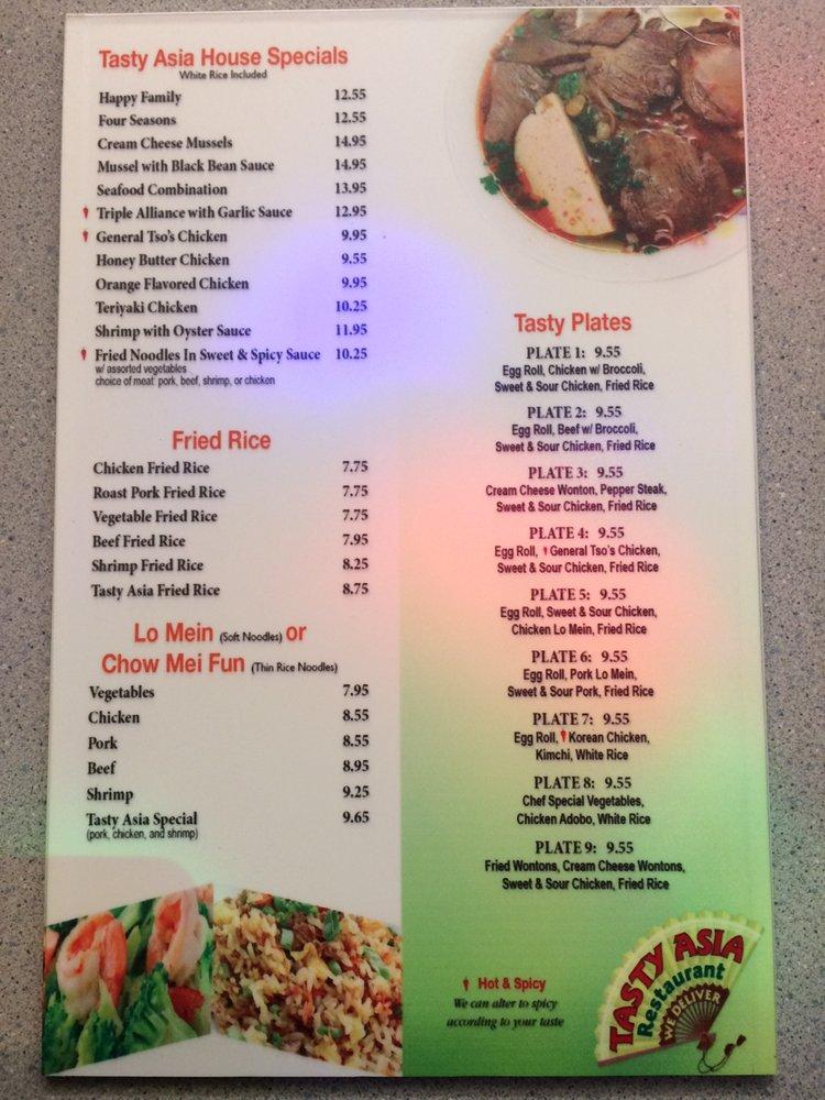 Menu at Tasty Asia Restaurant, Moorhead