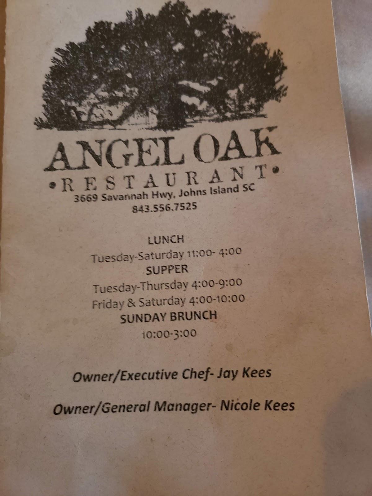 Menu at Angel Oak Restaurant and Bar, Johns Island