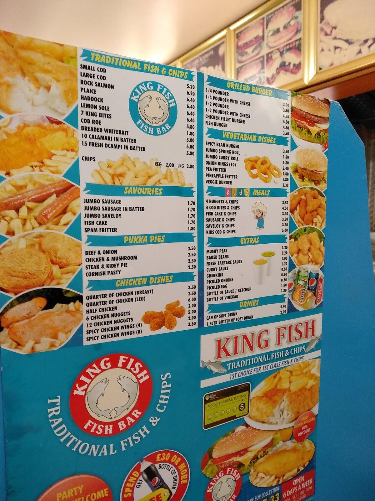 Menu at King Fish Traditional Fish & Chips fast food, Caterham, 213 ...