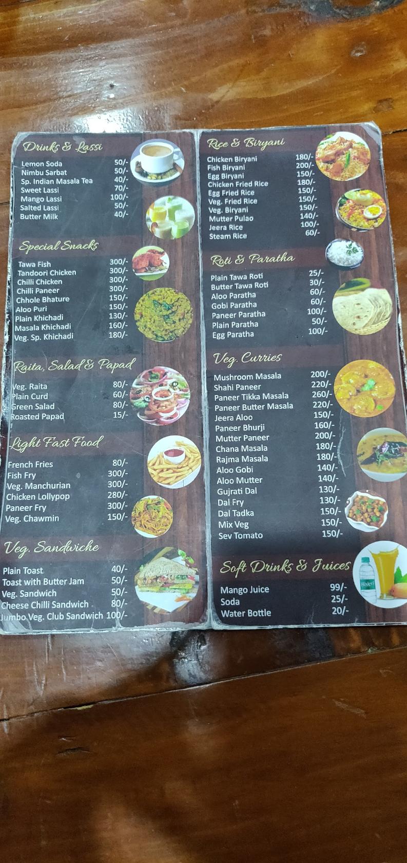 Menu at Tea Point Indian Restaurant, Pattaya City