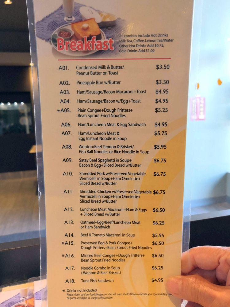 Carta del restaurante Congee Wong, Richmond Hill, 1 Spadina Rd