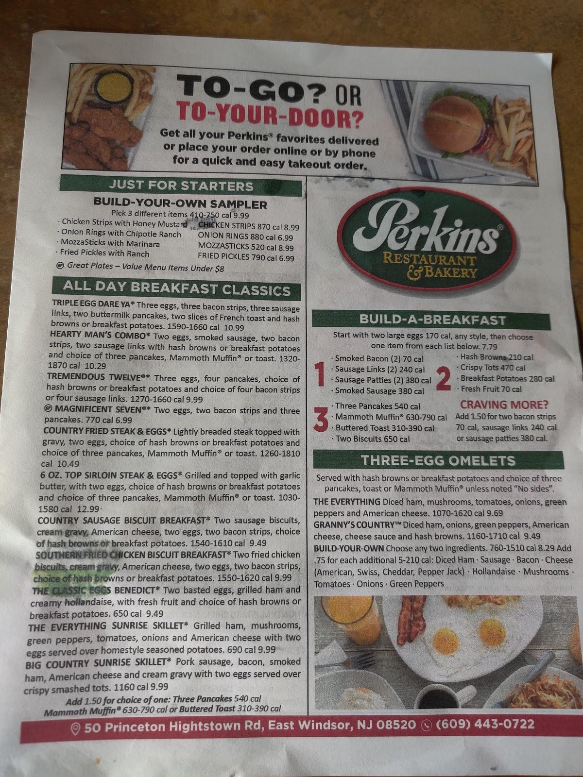 Menu at Perkins Restaurant & Bakery, East Windsor