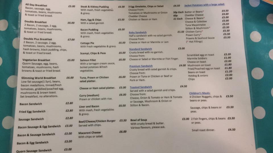 Menu at Shorely Scrumptious cafe, Worthing