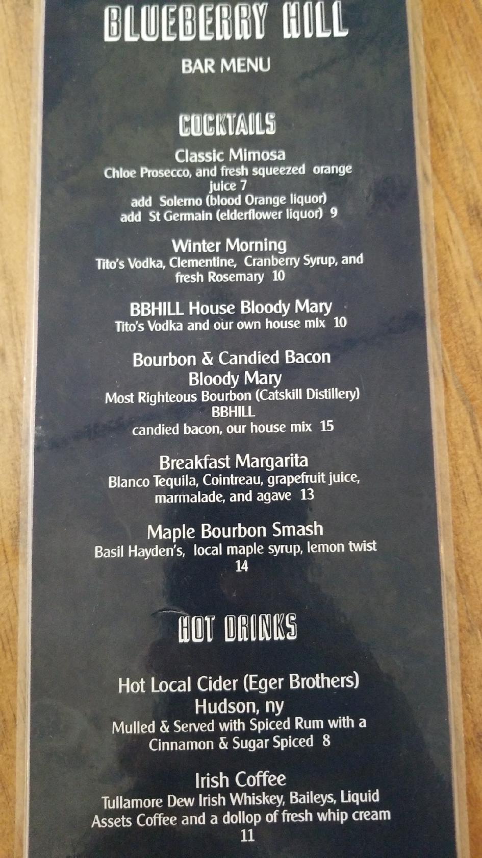 Menu at Blueberry Hill Market Cafe, New Lebanon, 515 US-20