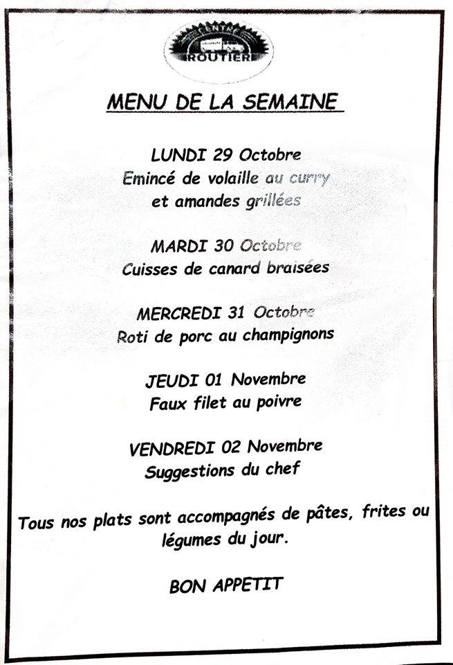 Menu at Centre Routier Strasbourg Routier restaurant, Strasbourg