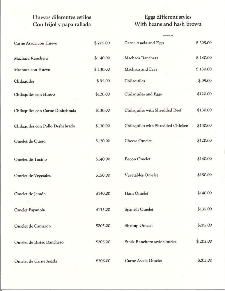 Menu at Restaurant Magdaleno's, Primo Tapia