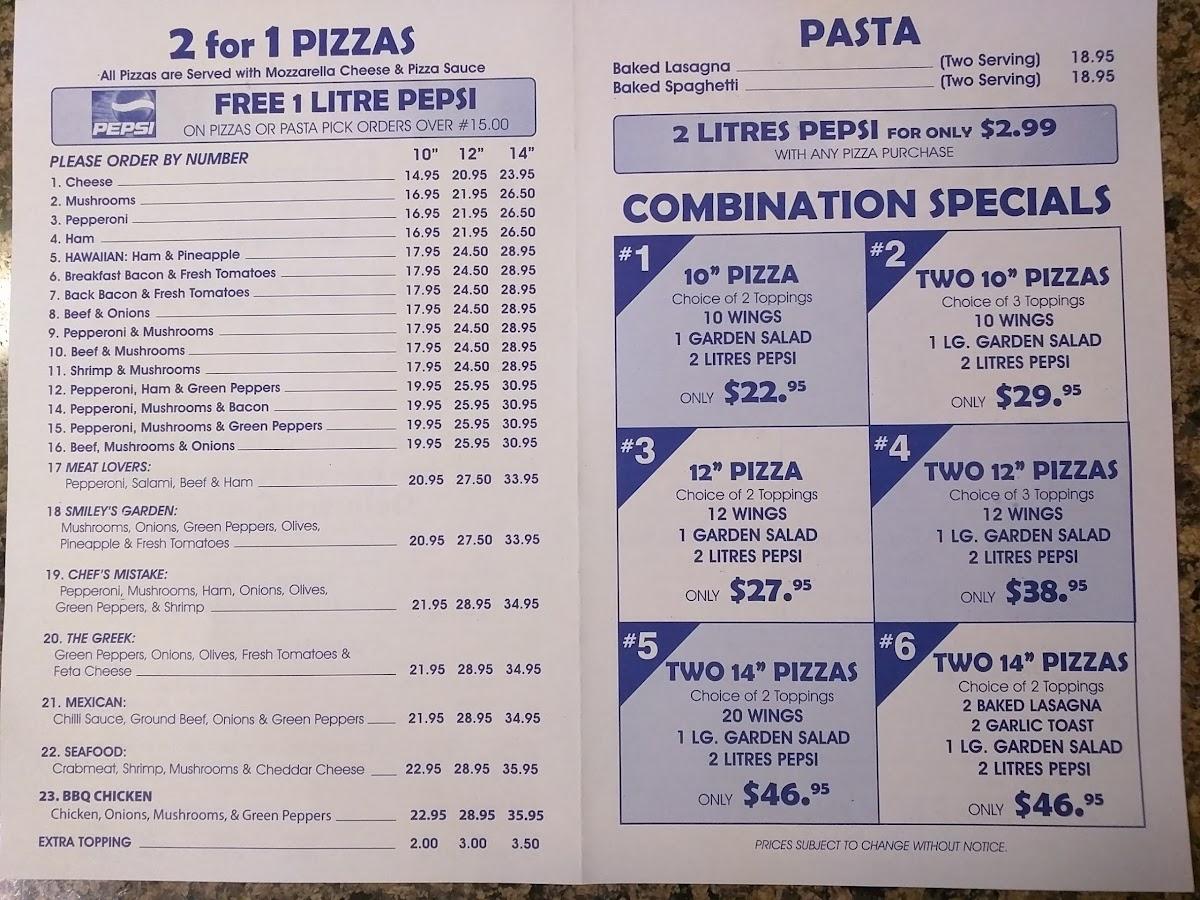 Menu at Smiley's Restaurant & Lounge, Strathmore