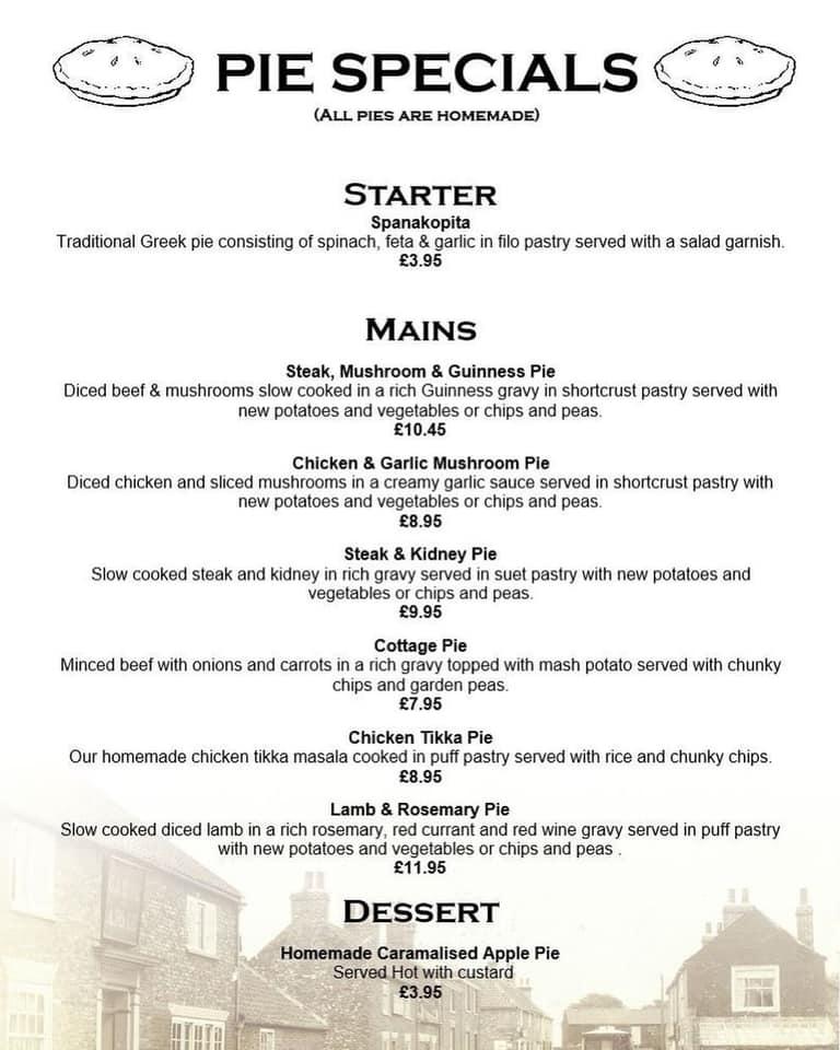 Menu at The Dacre Arms pub & bar, Brandesburton