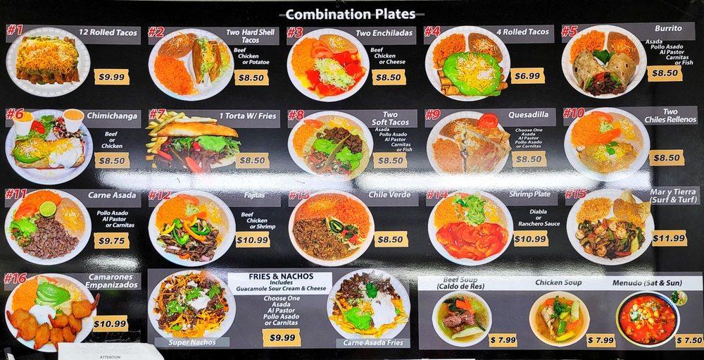 Menu at Jilberto's Taco Shop restaurant, Valley Center, Valley Center Rd
