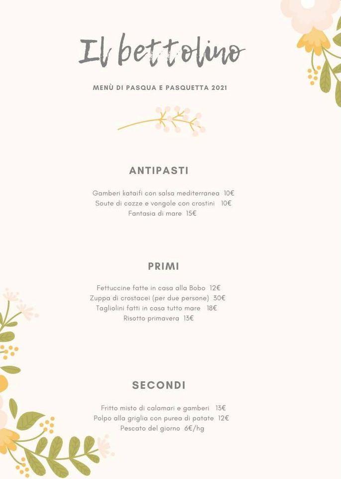 Menu da Il Bettolino ristorante, Santa Marinella