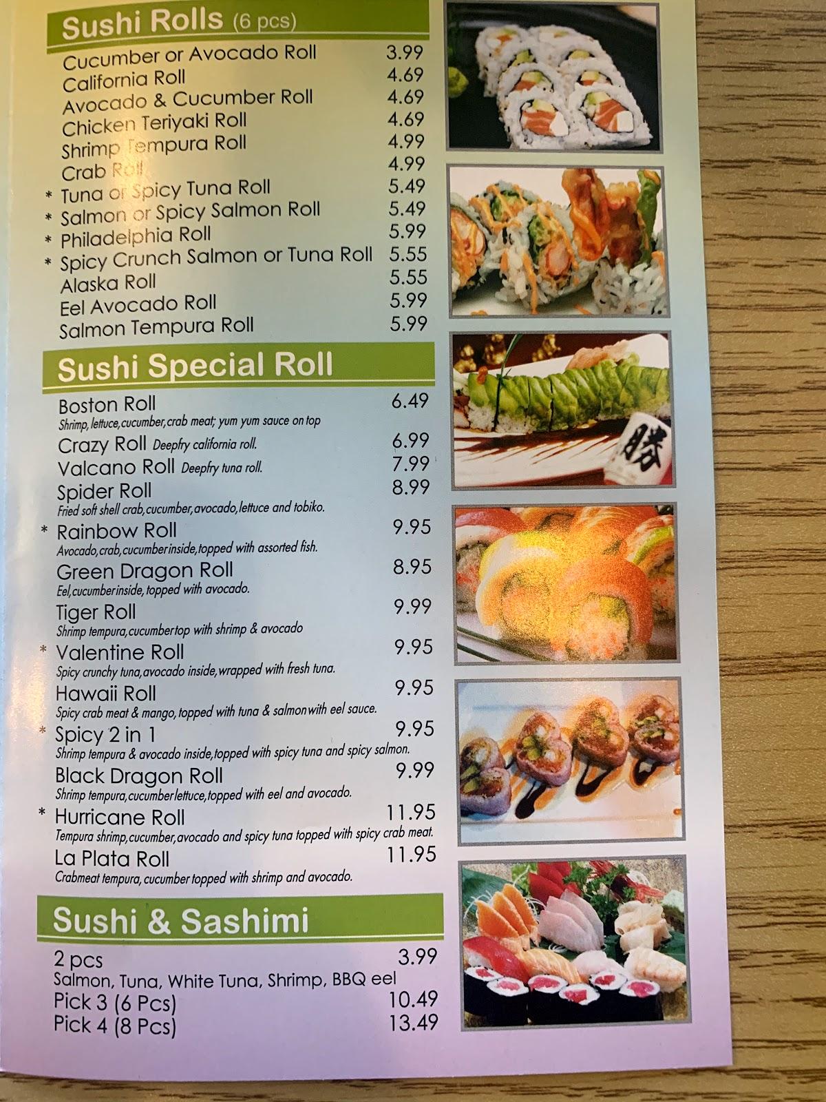 Menu at Japan Express restaurant, La Plata
