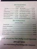Menu at Snappy's Bar & Grille, Bridgeville