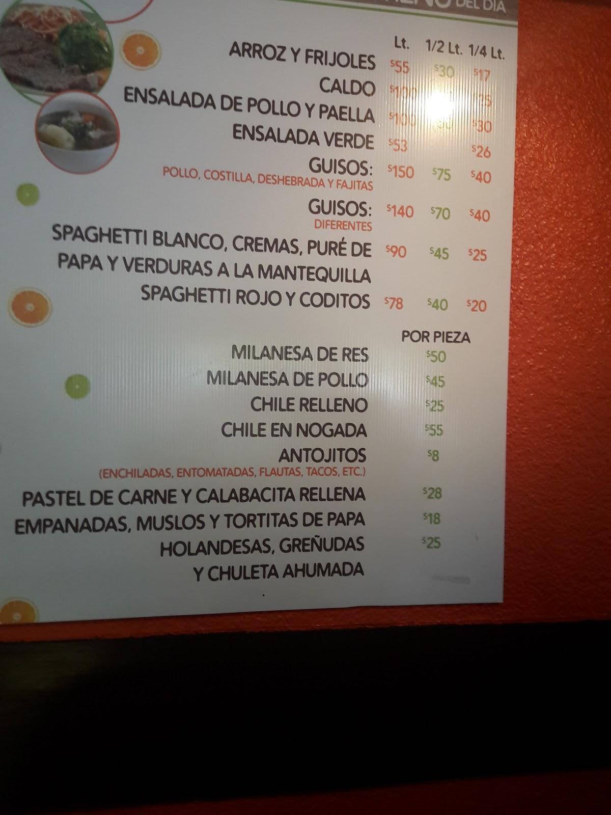 Carta del restaurante Naranja y Limón Cocina Económica, Chihuahua ...