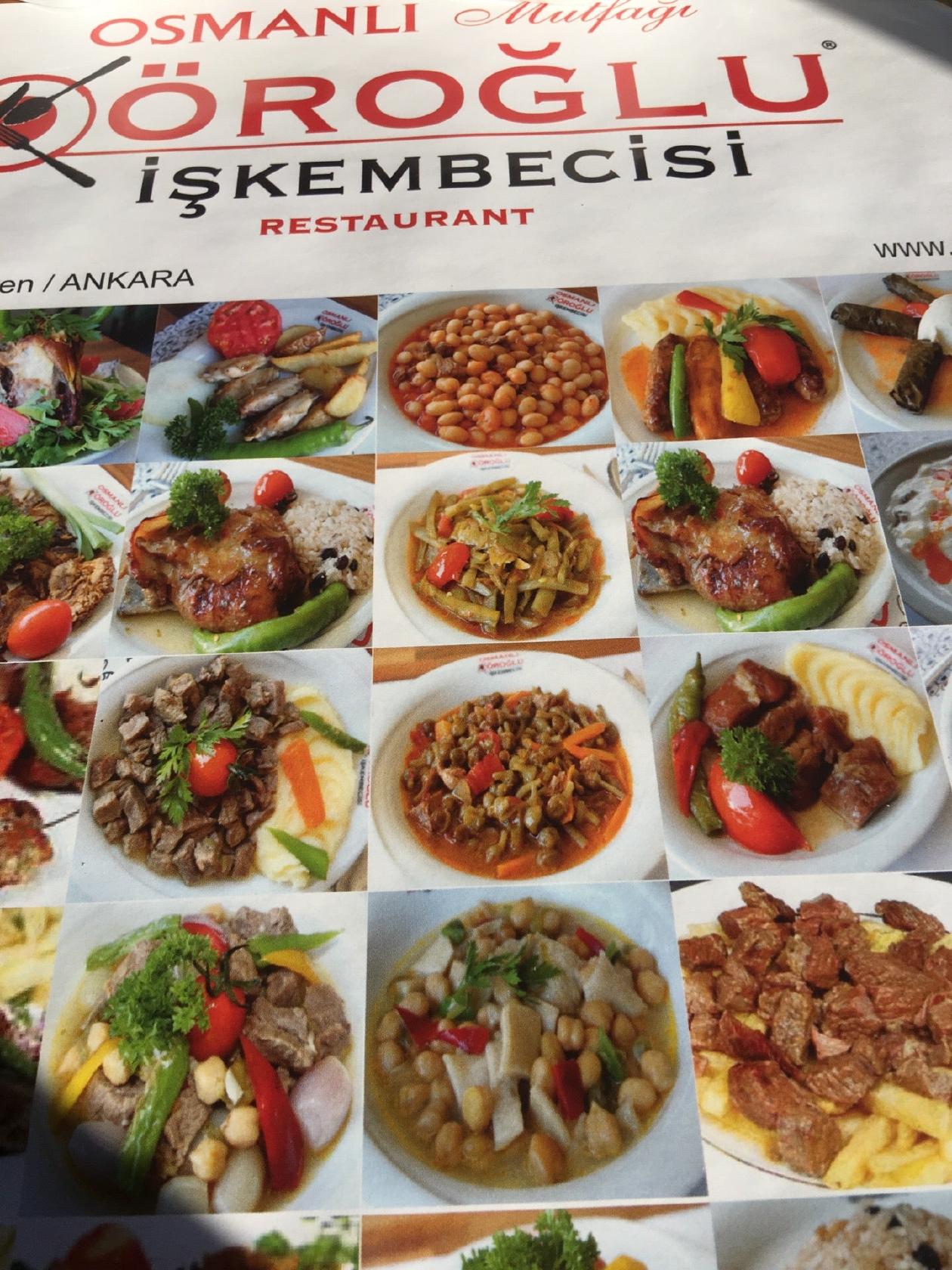 Menu at OSMANLI İşkembecisi, Ankara