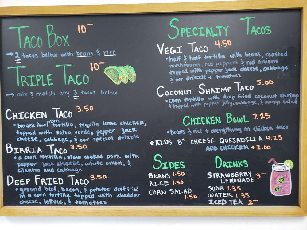 Carta del restaurante Tasty Taco Box, Cameron Park