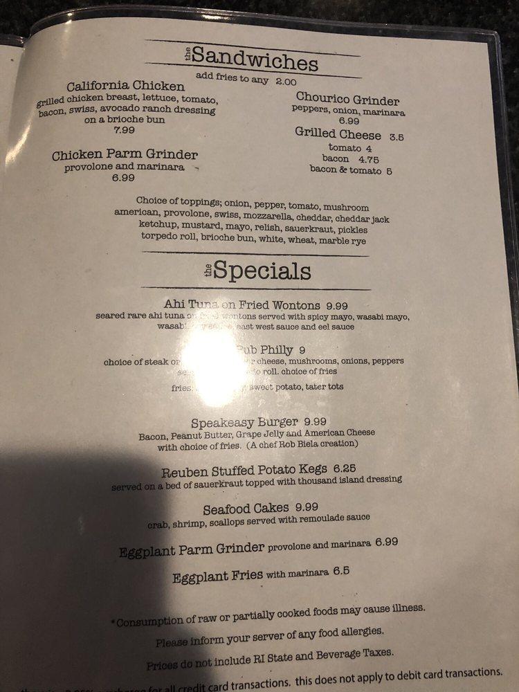 Menu at The Pub at Two Mile Corner, Middletown