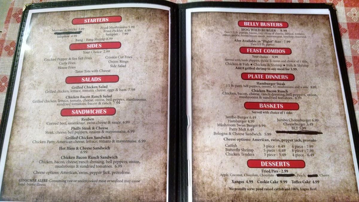 Menu at White River Cafe, Augusta