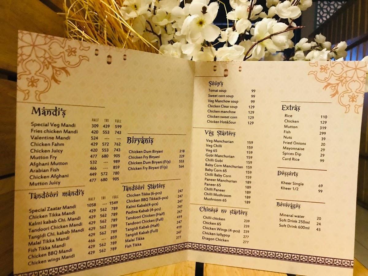 Menu at Zaatar Arabian Mandi Restaurant, Vijayawada