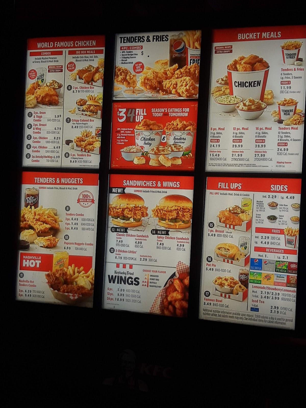 Menu At KFC Fast Food Gainesville E University Ave Menu At KFC Fast Food Gainesville E University Ave