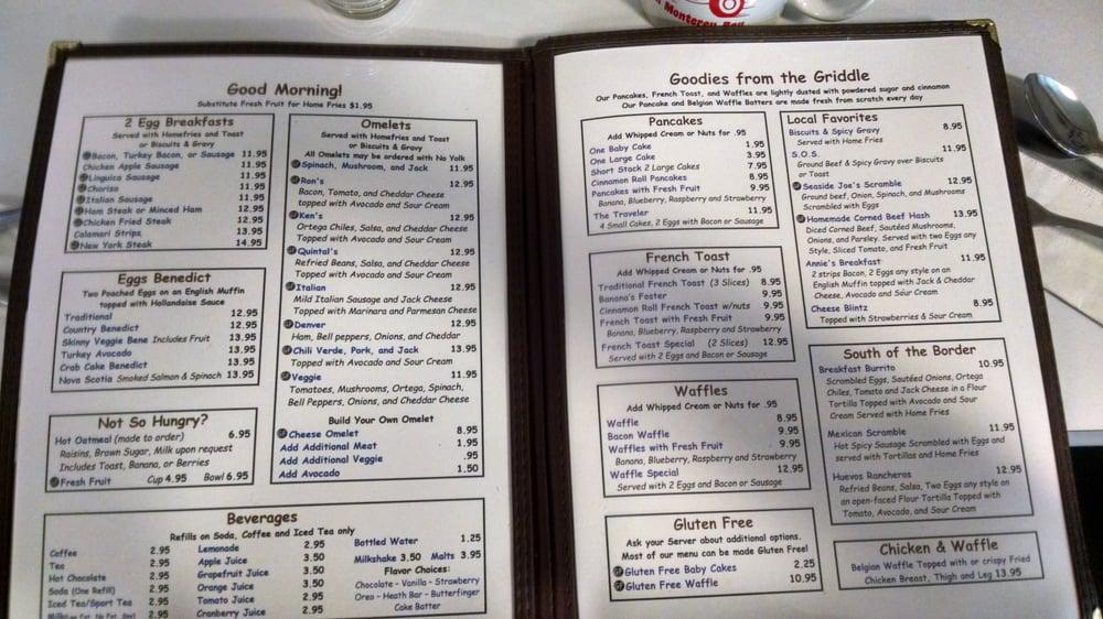 Menu at The Breakfast Club, Seaside