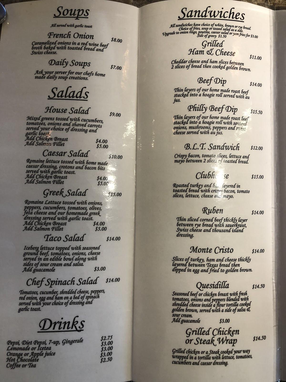 Menu at Cheryl’s Country Kitchen restaurant, Airdrie