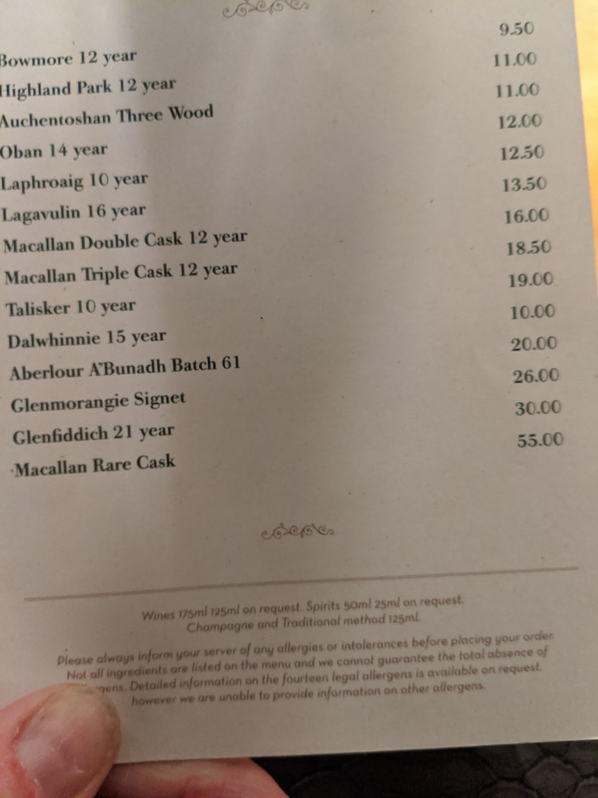 Menu at The Ivy Victoria Quarter Leeds restaurant, Leeds