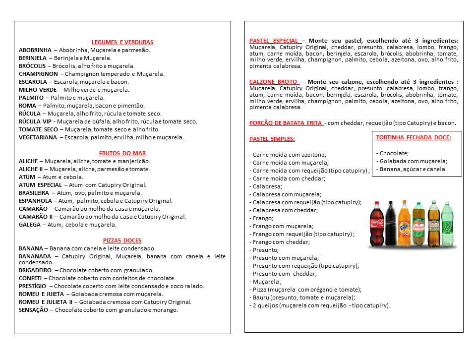Menu at Maria Mozzarella Pizzeria, Osasco