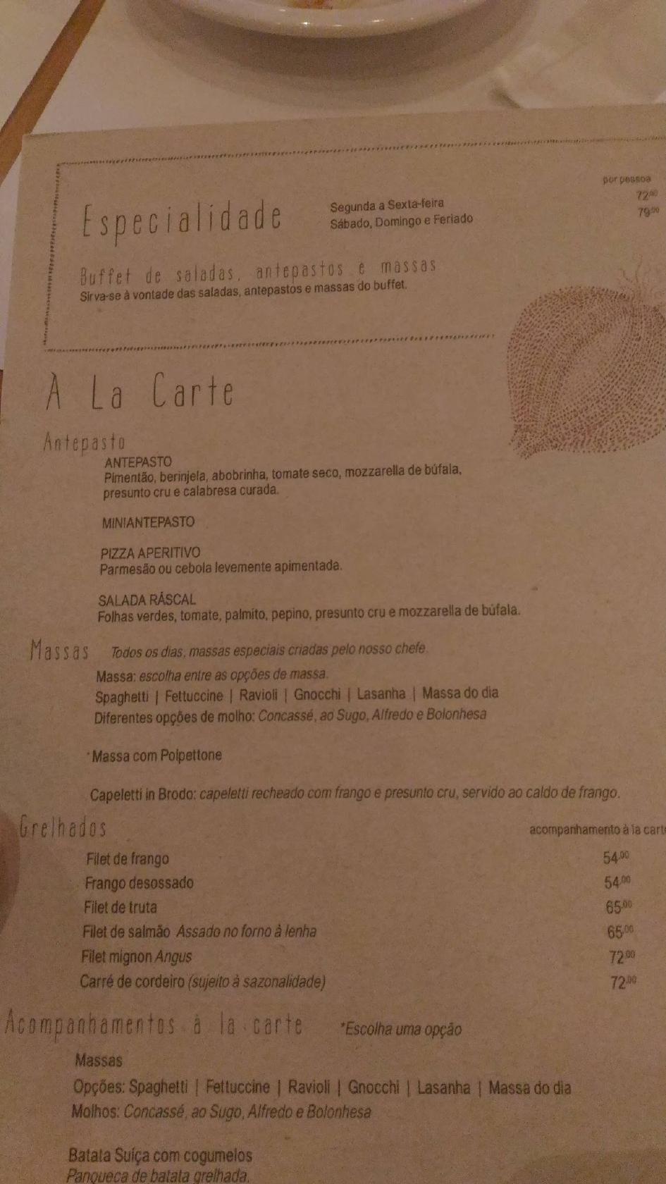 Menu em Ráscal JK Iguatemi restaurante, São Paulo