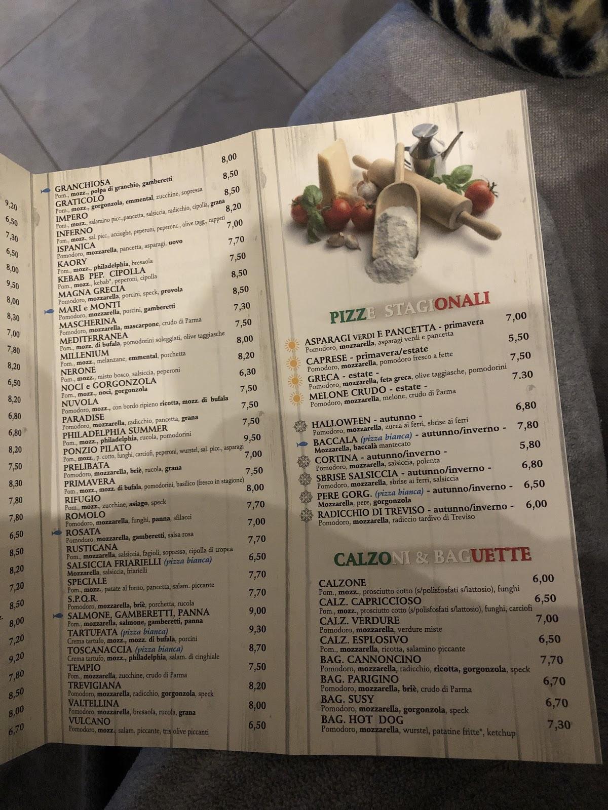 Menu da Antica Roma ristorante, Vigonza