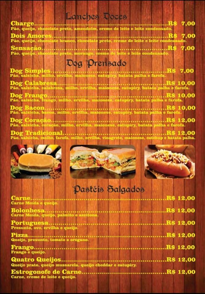 Menu at Deck II restaurant, Joinville