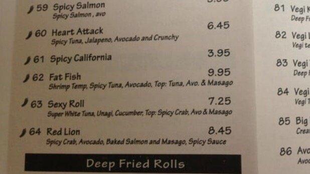 Menu at Fat Fish Sushi restaurant, Pleasanton