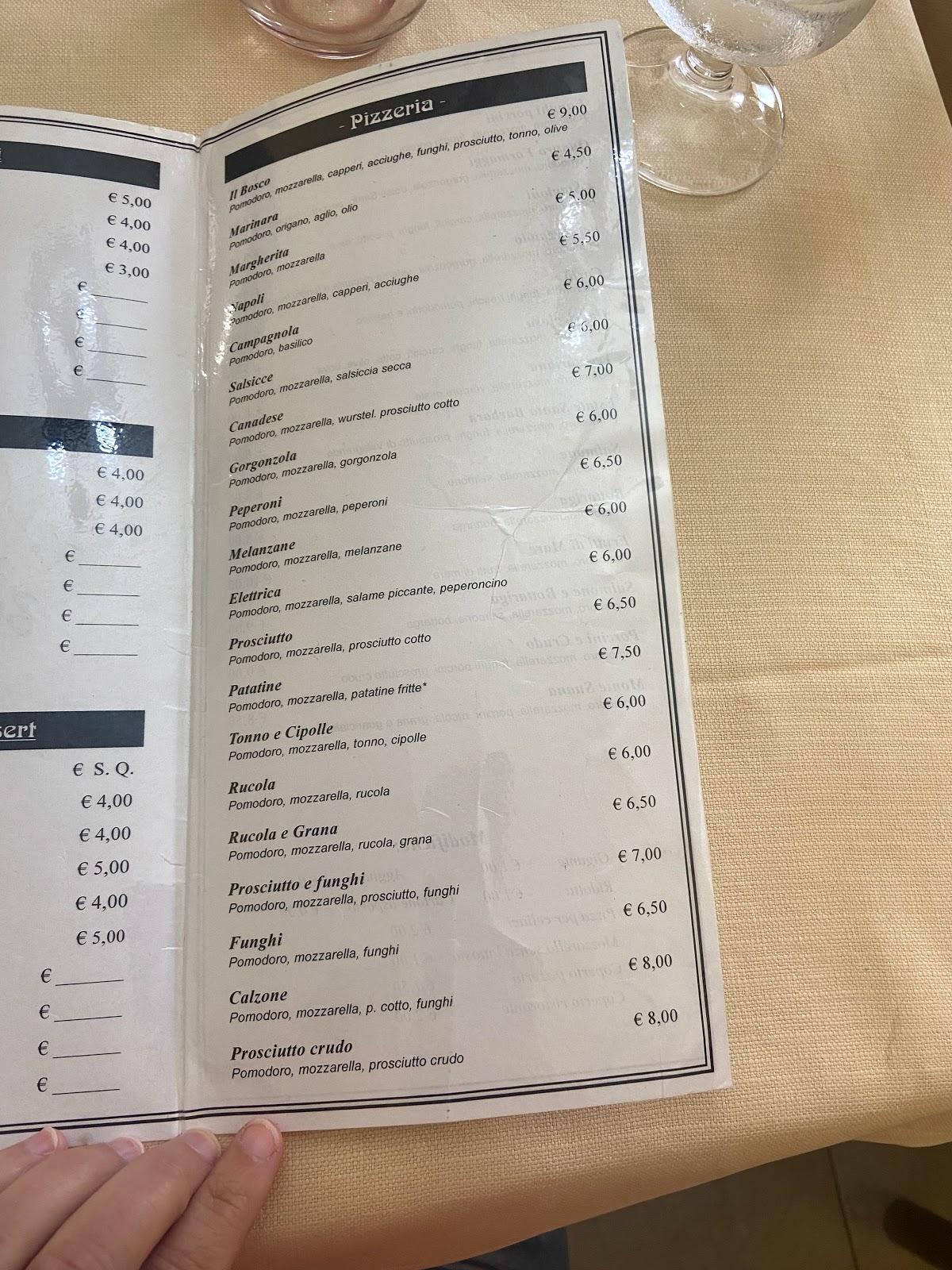 Menu da Il Bosco ristorante, Villagrande Strisaili, loc. Bosco Santa ...