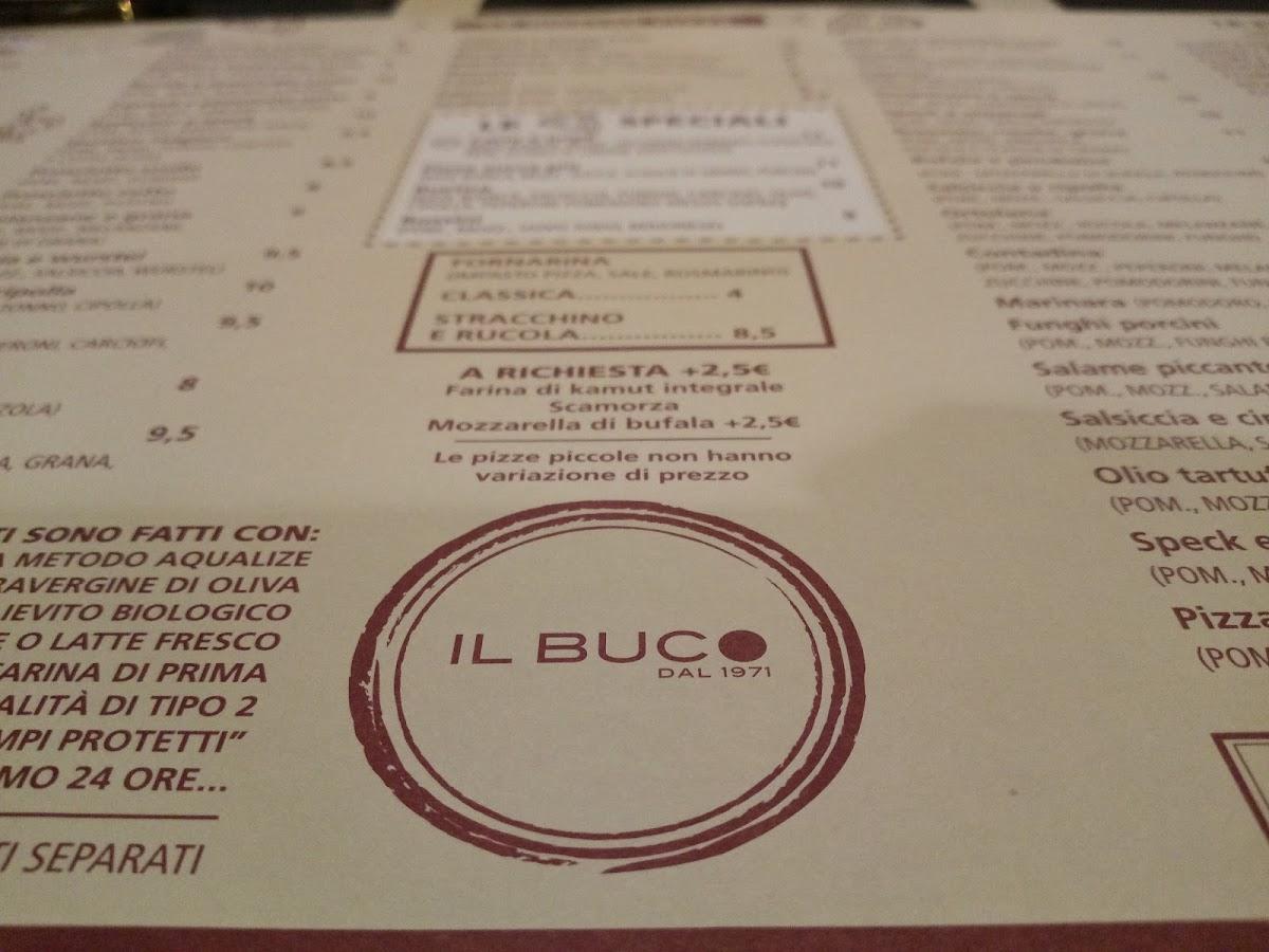 Menu da Il Buco ristorante, Riccione