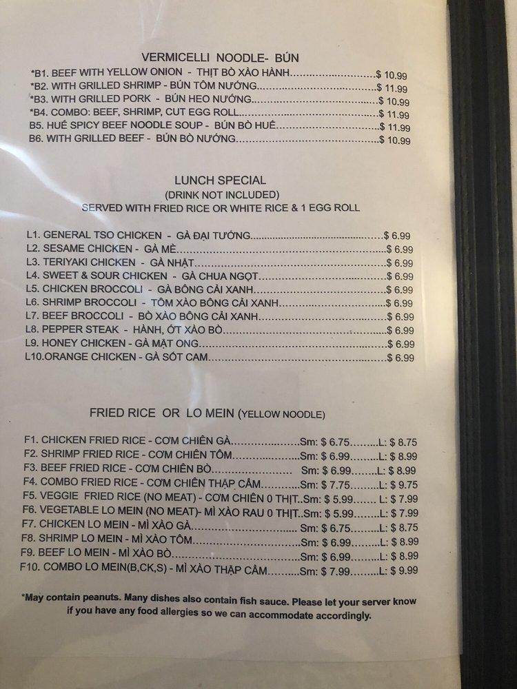 Menu at Phở 99 Vietnamese Restaurant, Navarre, Navarre Pkwy