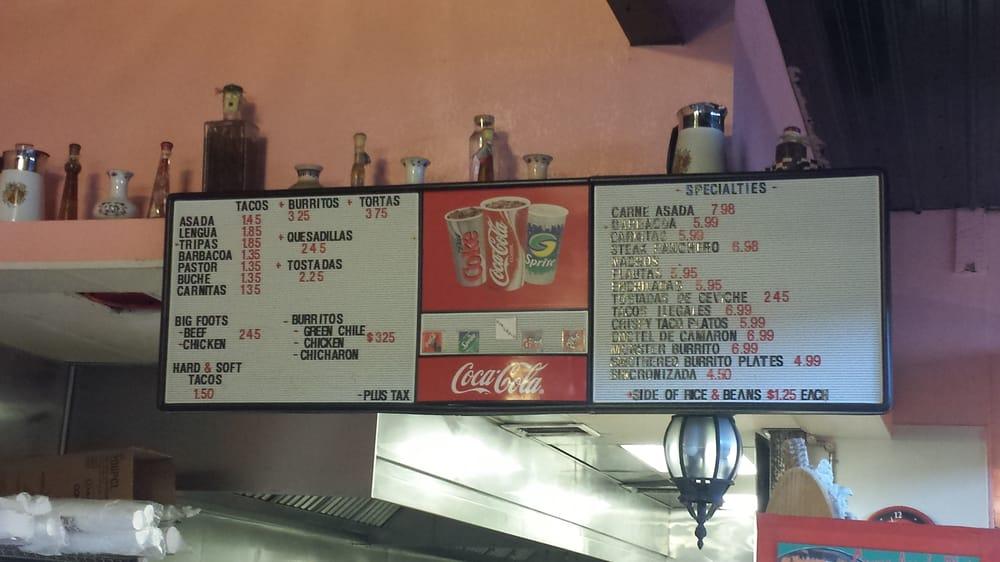 Menu at Tacos Navarro restaurant, Pueblo, 217 E Northern Ave #223