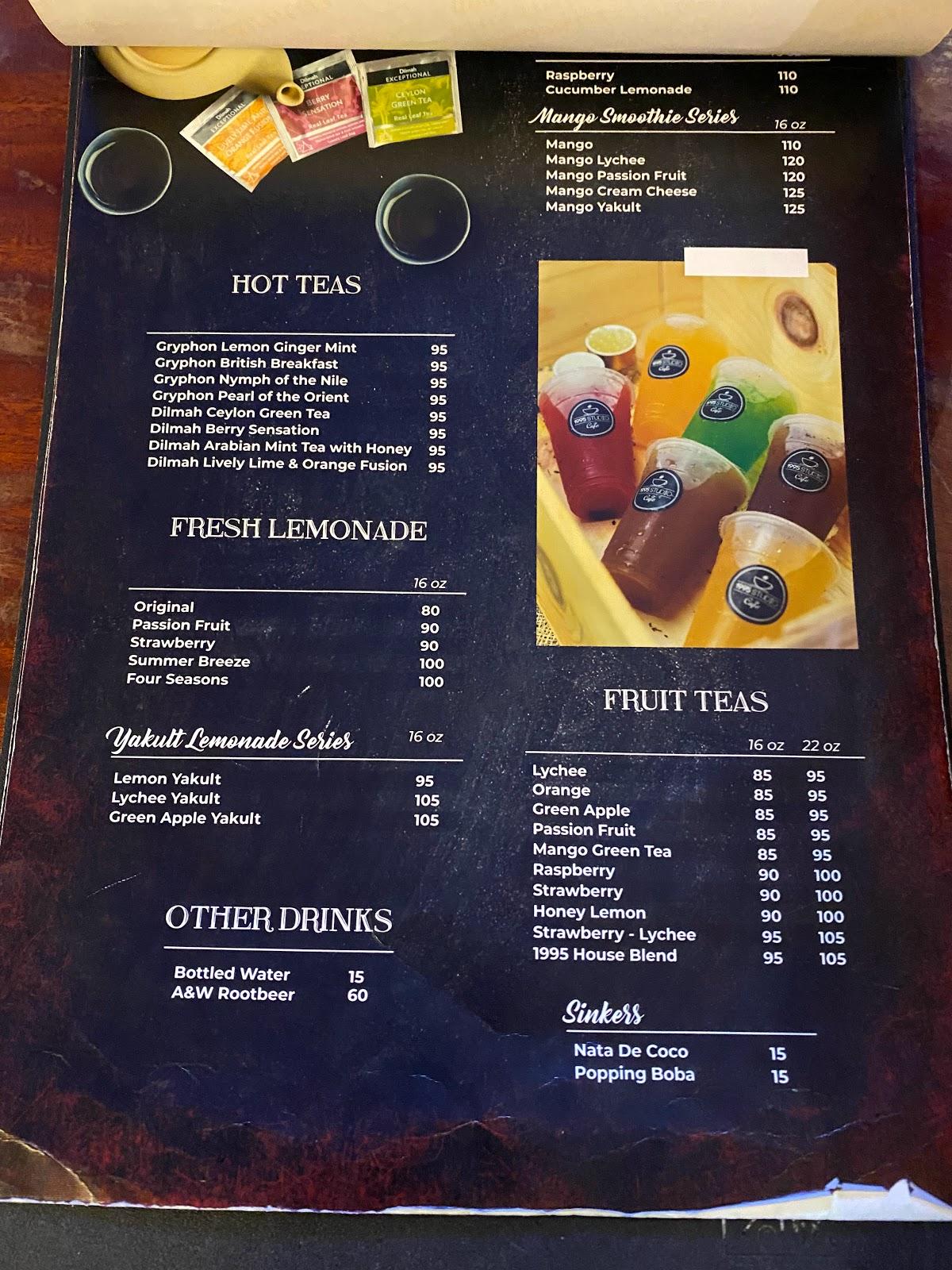 Menu at 1995 Studio Cafe, Vigan City