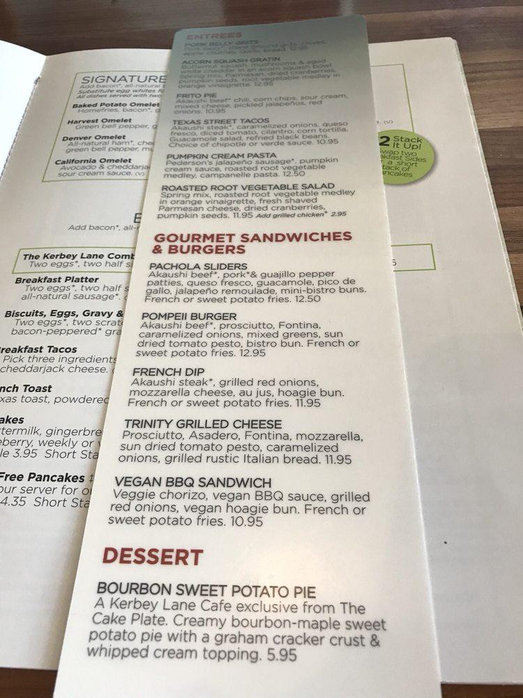 Menu at Kerbey Lane Cafe - South, Austin, S Lamar Blvd