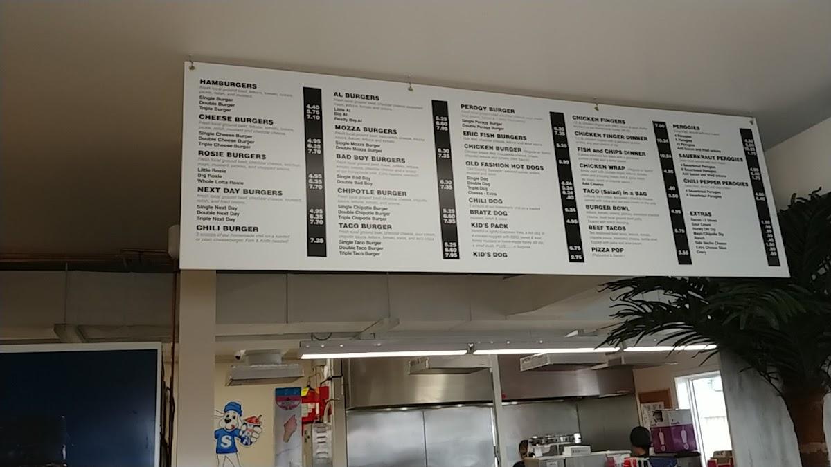 Menu at Snak Shak Dairy Bar, Selkirk