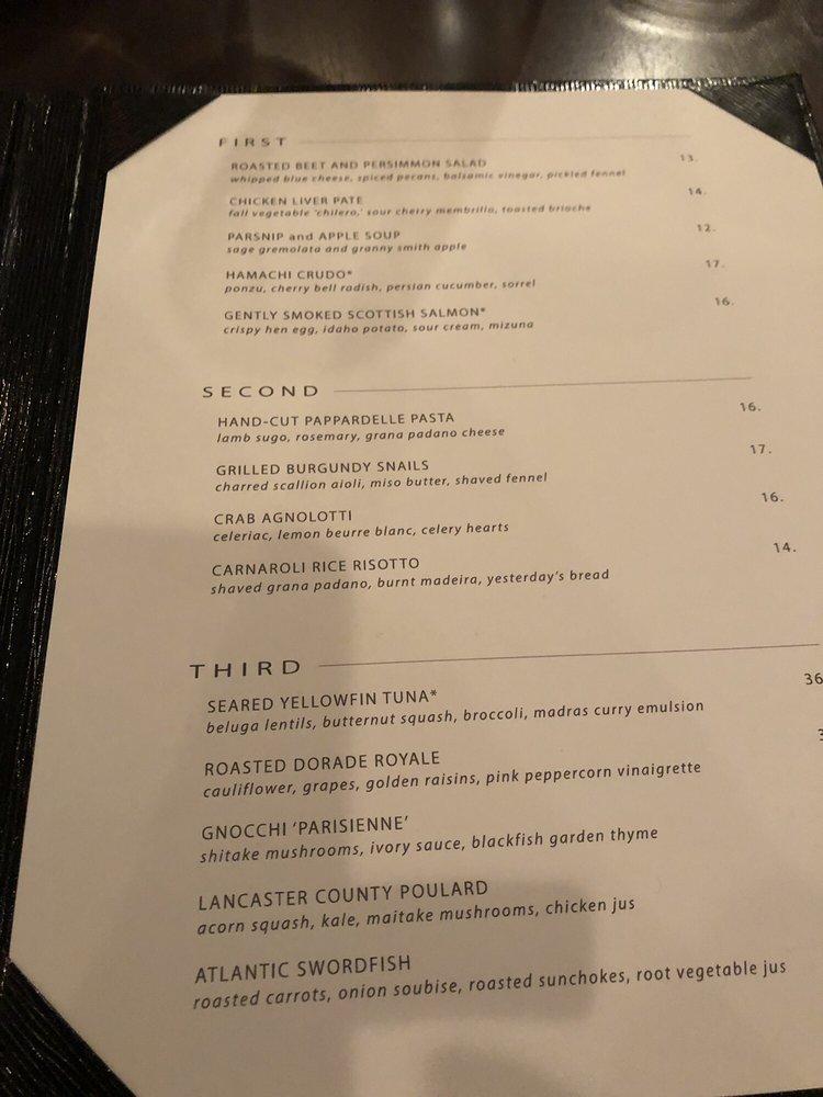 Menu at Blackfish BYOB restaurant, Conshohocken