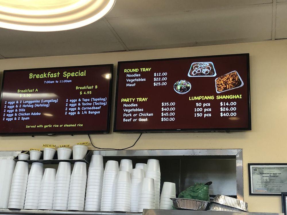 Menu at DJ Bibingkahan Restaurant, Vallejo, Sonoma Blvd #50