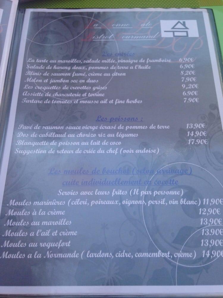 Menu at La Bonne Pâte pizzeria, Étaples