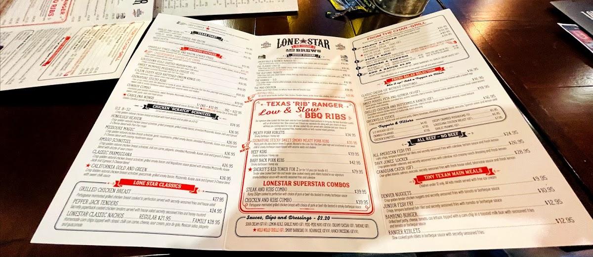Menu at Lone Star Rib House & Brews Rouse Hill restaurant, Rouse Hill