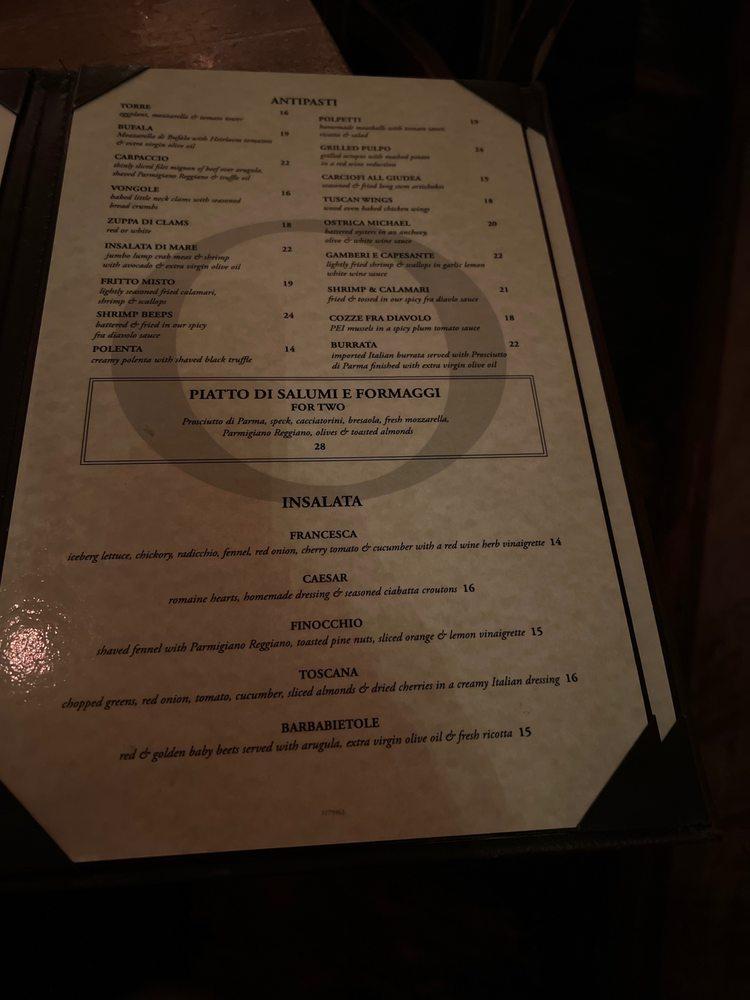 Menu at Osteria Cucina Rustica restaurant, Marlboro Township
