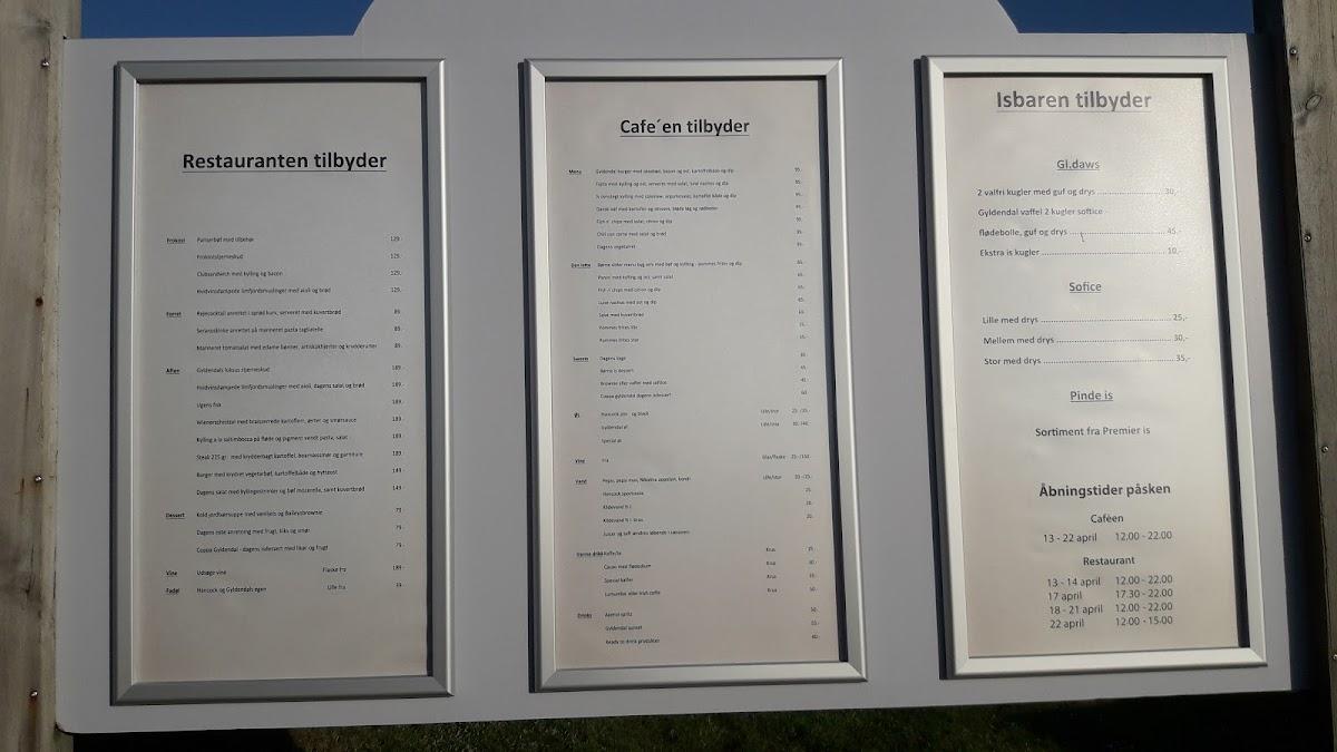 Menu at Gyldendal Restaurant og Cafe, Spøttrup