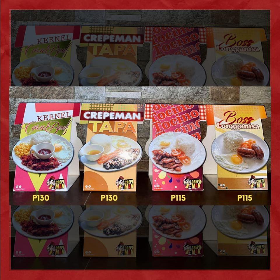 Carta del restaurante Crepeman, Tacloban