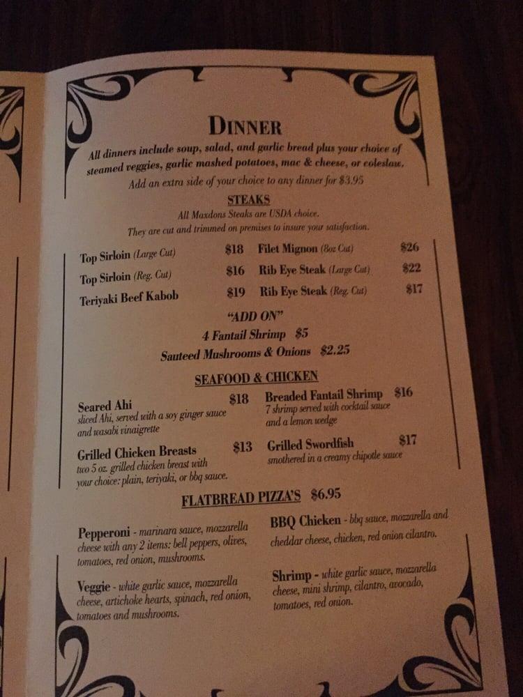 Menu at Maxdons Cocktails pub & bar, Lancaster