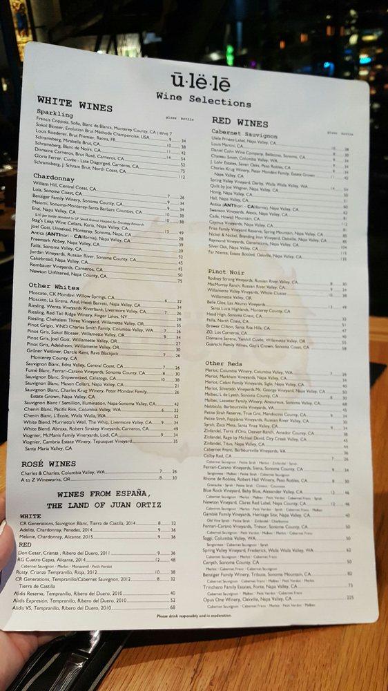 Menu at Ulele restaurant, Tampa, N Highland Ave