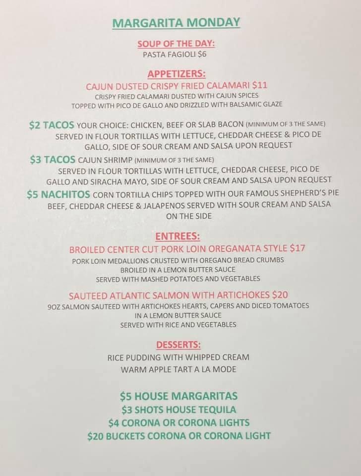 Menu at Blackjack Mulligan's Public House, Hawthorne