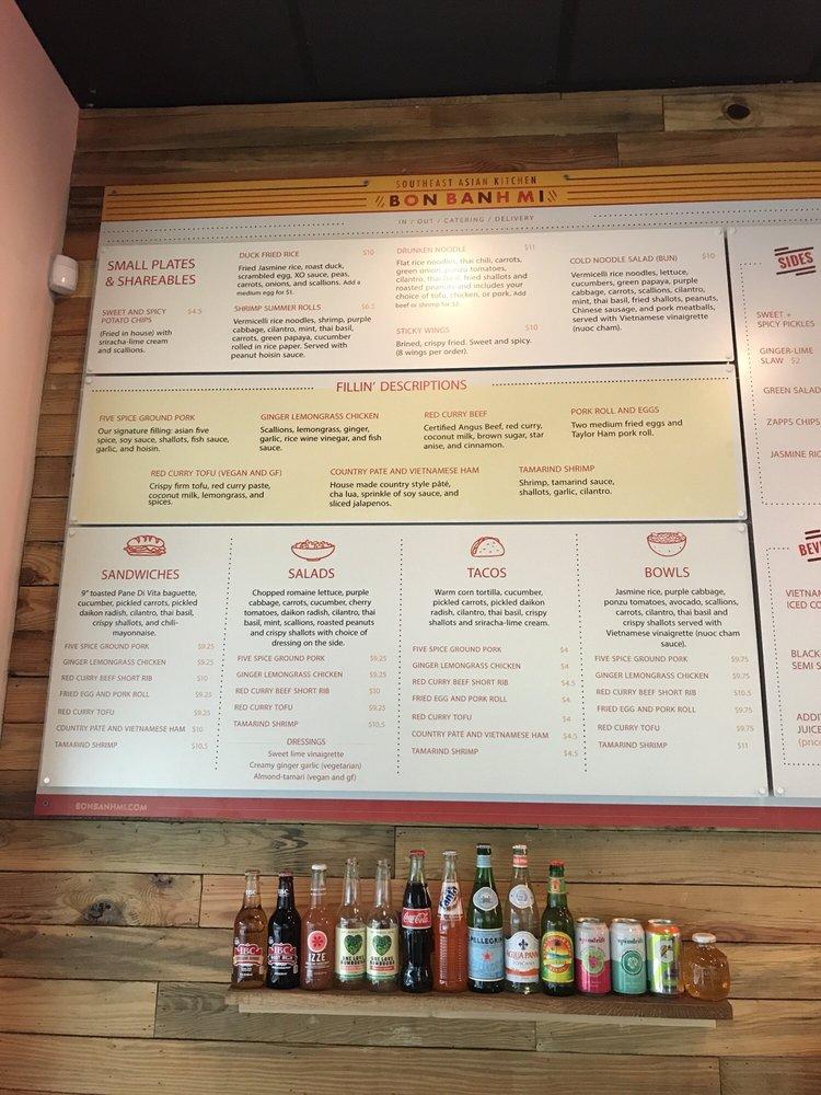 Menu at Bon Banh Mi Southeast Asian Kitchen restaurant, Mount Pleasant ...